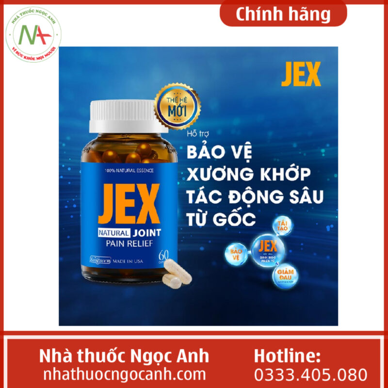 Thuốc JEX Natural Joint Pain Relief (60viên) có tốt không, giá bao nhiêu, mua ở đâu?