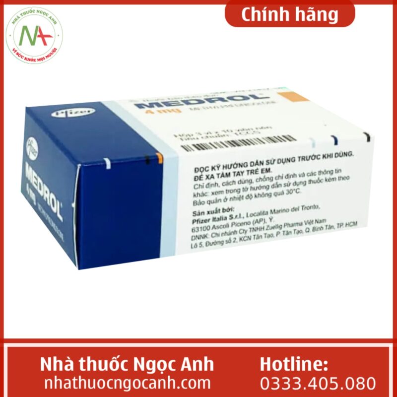 Thuốc Medrol 4 mg chữa bệnh gì, liều dùng cho trẻ em, giá bao nhiêu ...
