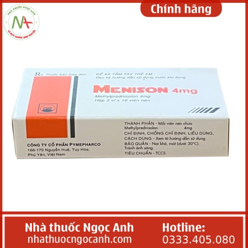 Thuốc Menison 4mg Pymepharco có tác dụng gì, liều dùng, giá bao nhiêu ...