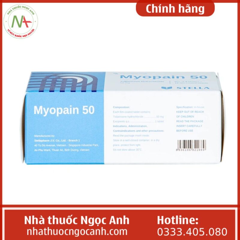 Thuốc Myopain 50 Stella có tác dụng gì, giá bao nhiêu, mua ở đâu?