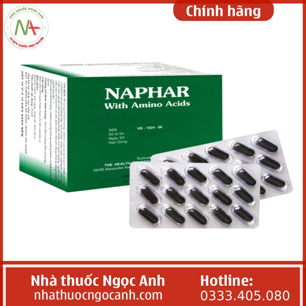 Thuốc Naphar With Amino Acids có tác dụng gì? Giá bao nhiêu? Mua ở đâu?
