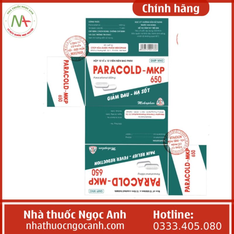 Thuốc giảm đau, hạ sốt Paracold-MKP 650 giá bao nhiêu, mua ở đâu?