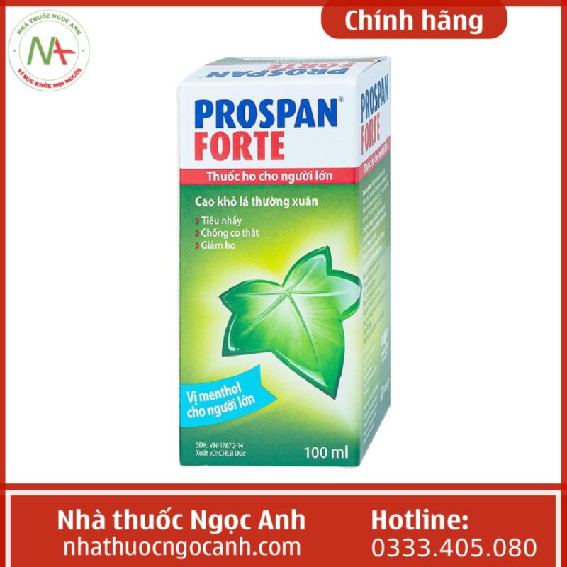 Thuốc Prospan Forte 35mg/5ml có tác dụng gì, liều dùng cho người lớn ...
