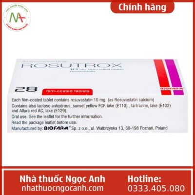 Thuốc Rosutrox 10mg là thuốc gì, giá bao nhiêu, mua ở đâu?