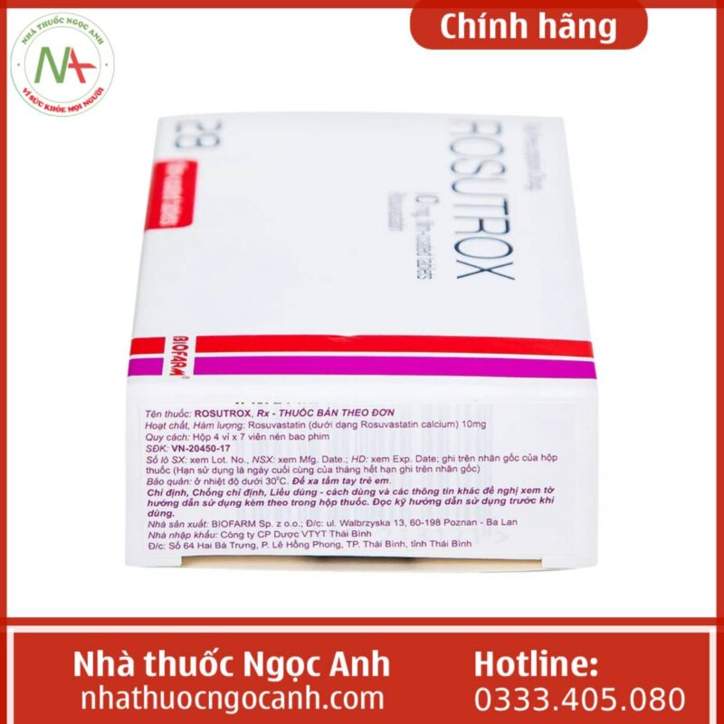 Thuốc Rosutrox 10mg là thuốc gì, giá bao nhiêu, mua ở đâu?