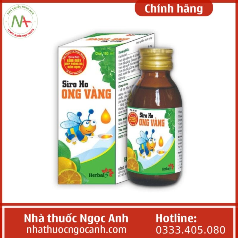 Siro Ho Ong Vàng Herbal5 100ml có tốt không, giá bao nhiêu, mua ở đâu?