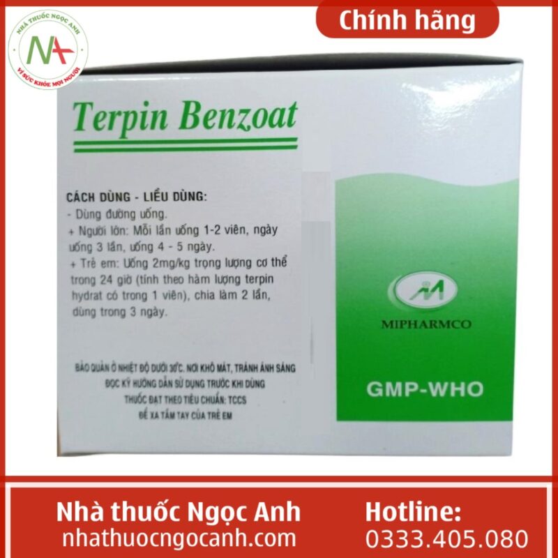 Thuốc Terpin Benzoat Mipharmco là thuốc gì, giá bao nhiêu? Mua ở đâu?
