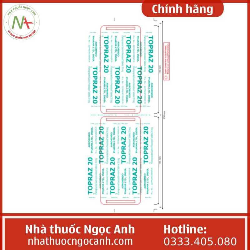 Thuốc Topraz 20 có tác dụng gì, giá bao nhiêu, mua ở đâu?