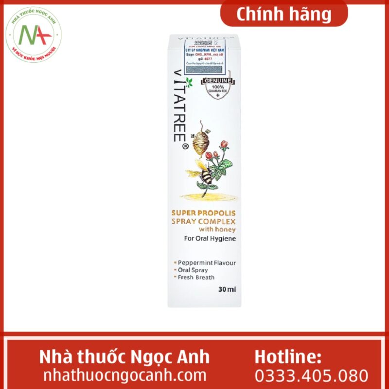 Xịt họng keo ong Vitatree Super Propolis Spray Complex With Honey giá ...