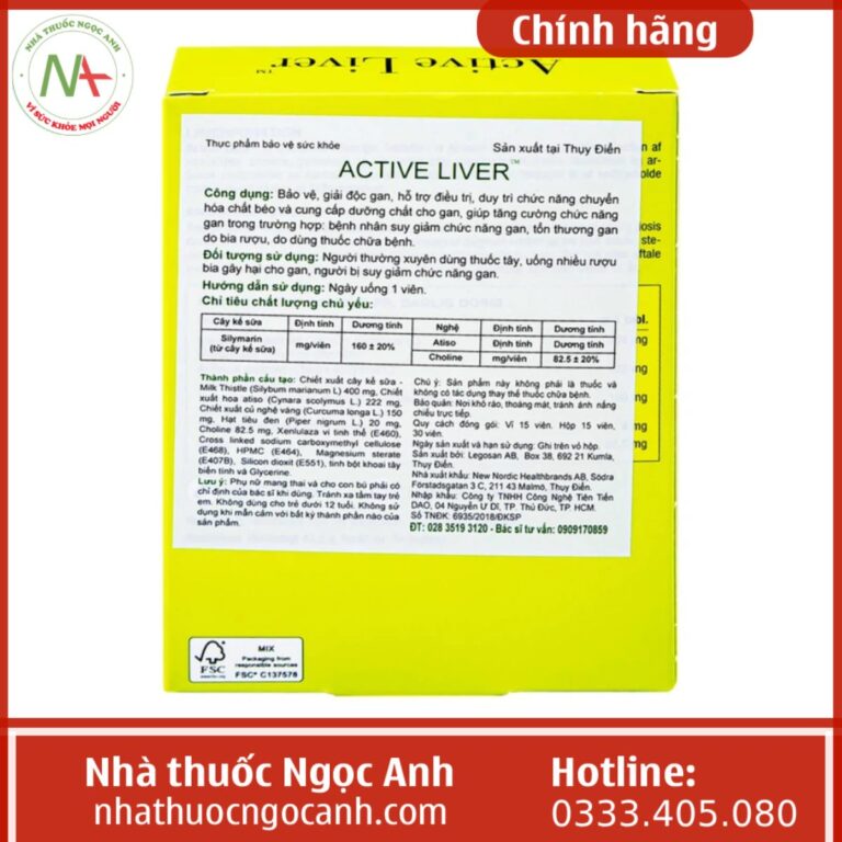 Thuốc Active Liver New Nordic có tốt không? giá bao nhiêu? mua ở đâu