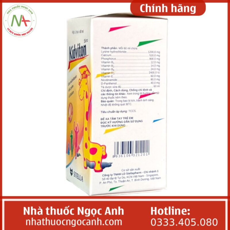 Thuốc Kidviton 60ml có tác dụng gì? giá bao nhiêu? mua ở đâu