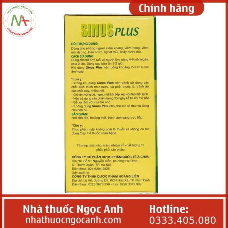 Thuốc Sinus Plus có tốt không? giá bao nhiêu? mua ở đâu