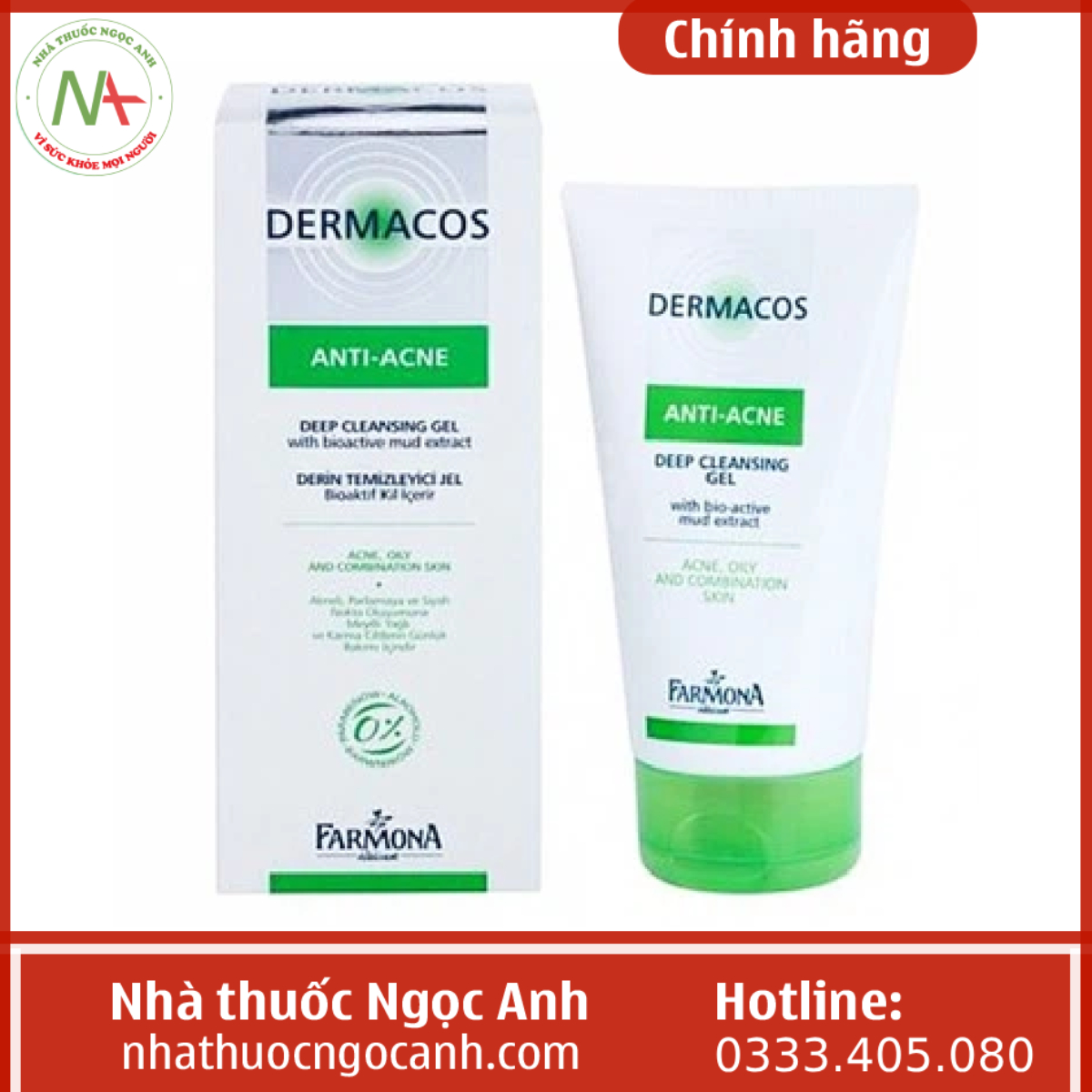 Gel rửa mặt Dermacos Anti-Acne Deep Cleansing Gel giá bao nhiêu? Mua ở đâu?