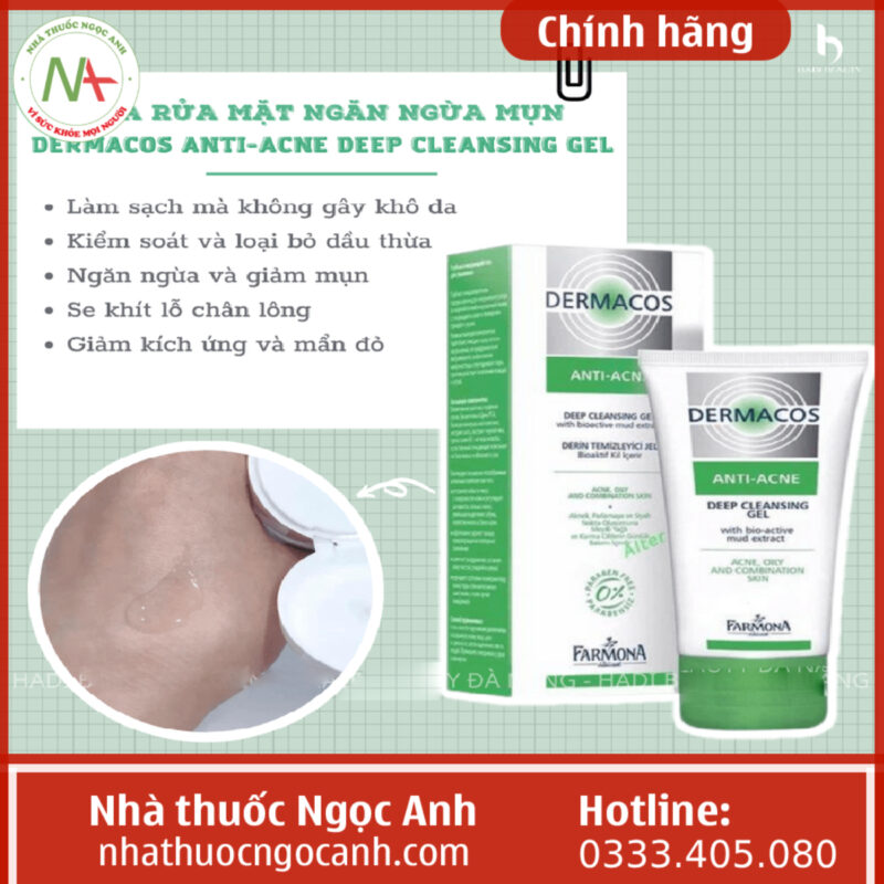 Gel rửa mặt Dermacos Anti-Acne Deep Cleansing Gel giá bao nhiêu? Mua ở đâu?