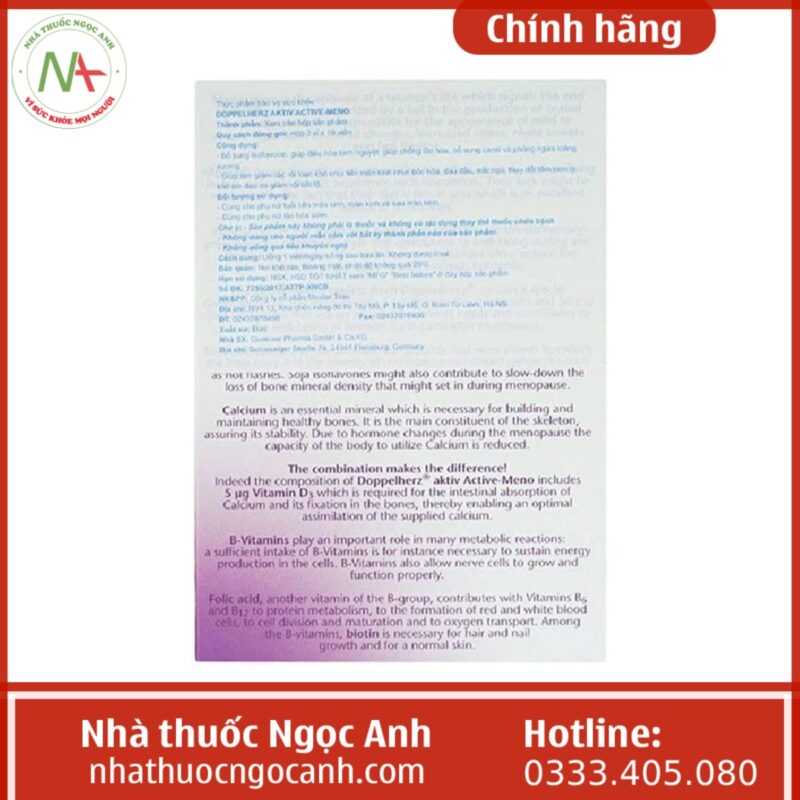 Viên uống Doppelherz Aktiv Active-Meno có tốt không, cách sử dụng, giá ...