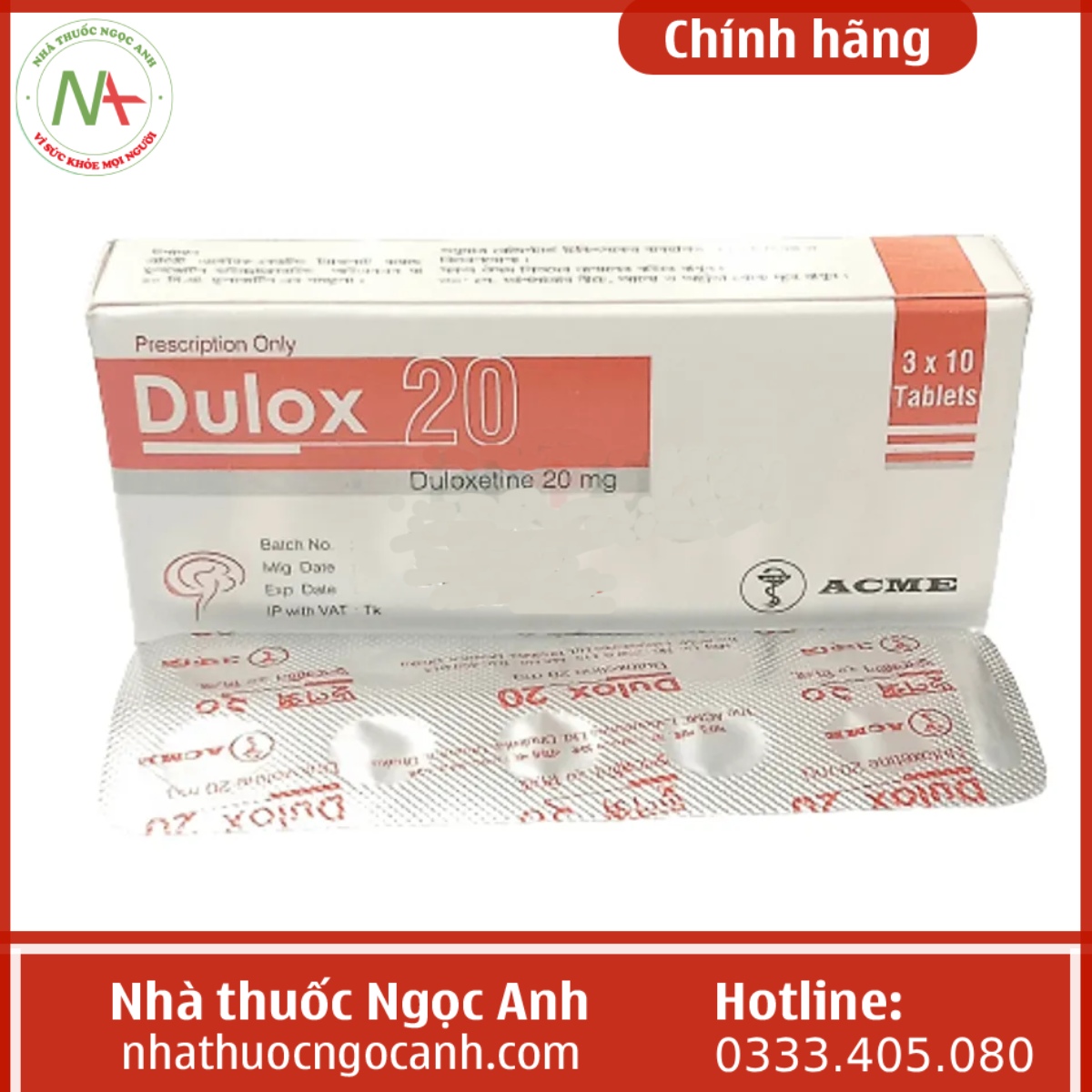 Thuốc Dulox 20 là thuốc gì, có tác dụng gì, giá bao nhiêu, mua ở đâu?