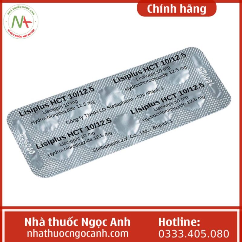 Thuốc Lisiplus HCT 10/12.5 là thuốc gì, giá bao nhiêu, mua ở đâu?