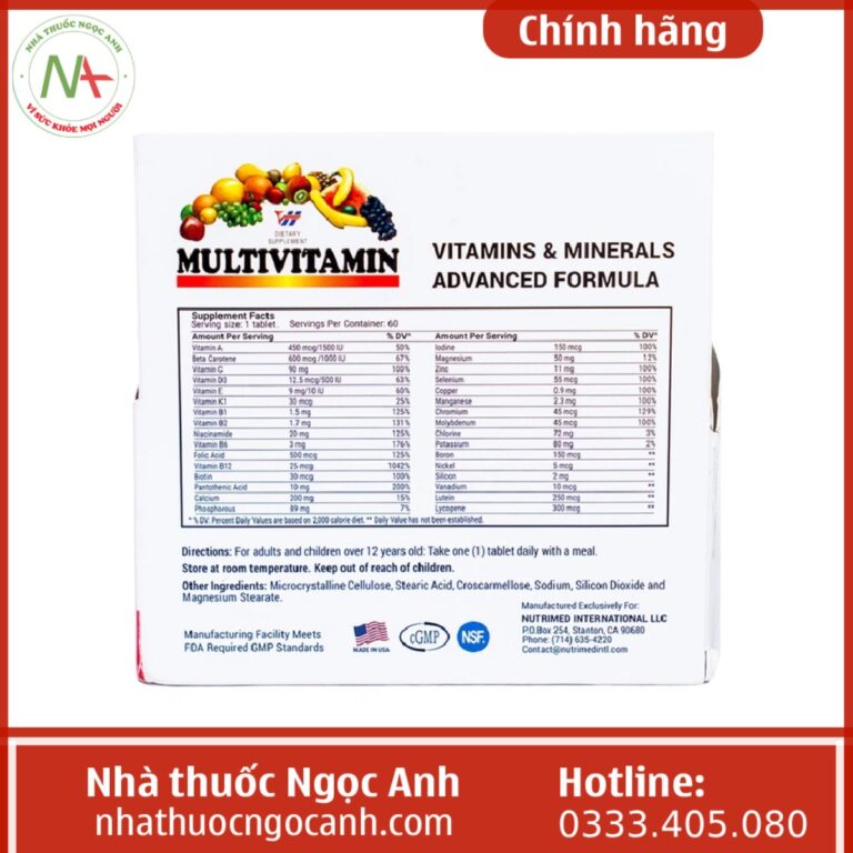 Thuốc Multivitamin Nutrimed có tốt không, có tác dụng gì, giá bao nhiêu ...