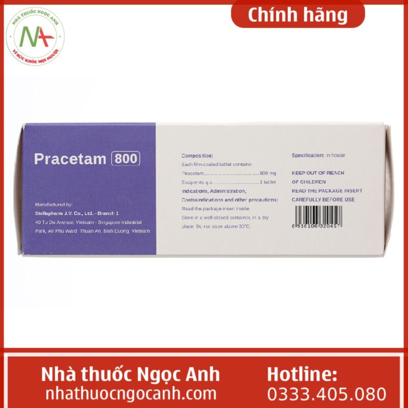 Thuốc Pracetam 800 là thuốc gì, có tác dụng gì, giá bao nhiêu, liều dùng?