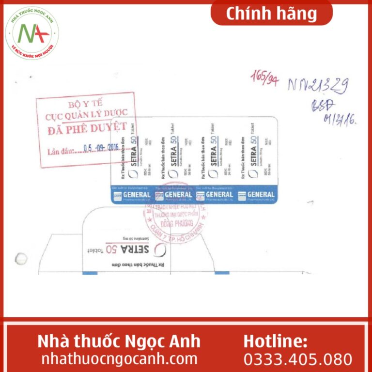 Thuốc Setra 50 Tablet là thuốc gì, có tác dụng gì, giá bao nhiêu, mua ở ...
