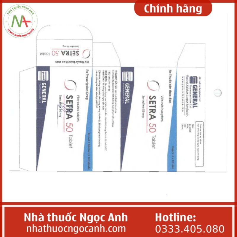 Thuốc Setra 50 Tablet là thuốc gì, có tác dụng gì, giá bao nhiêu, mua ở ...