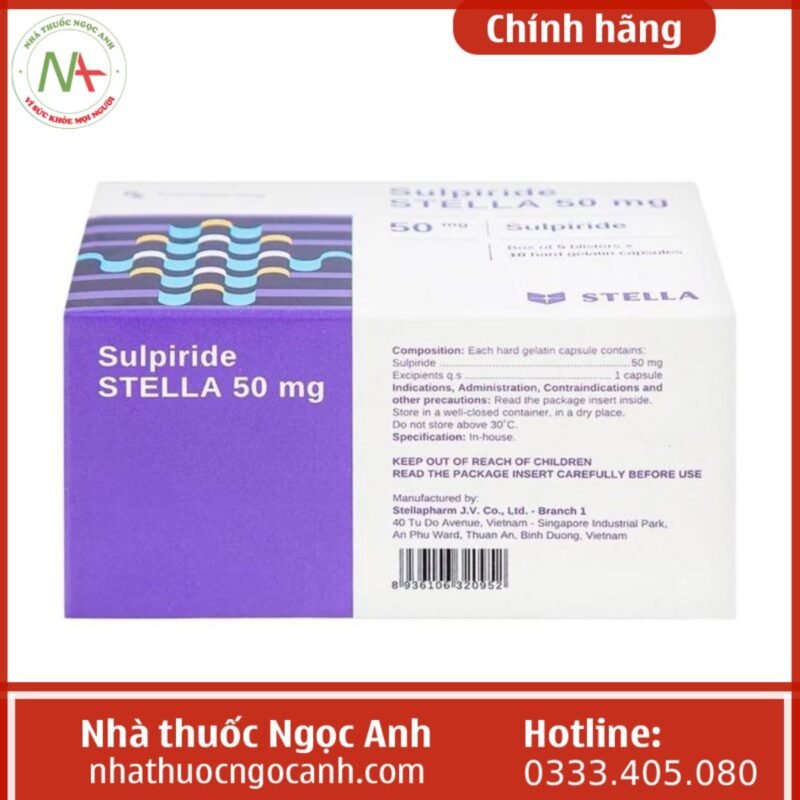 Thuốc Sulpiride STELLA 50 mg là thuốc gì, có tác dụng gì, giá bao nhiêu ...