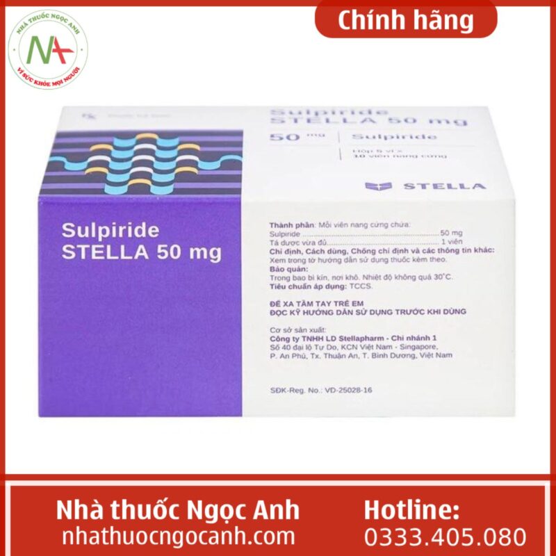 Thuốc Sulpiride STELLA 50 mg là thuốc gì, có tác dụng gì, giá bao nhiêu ...