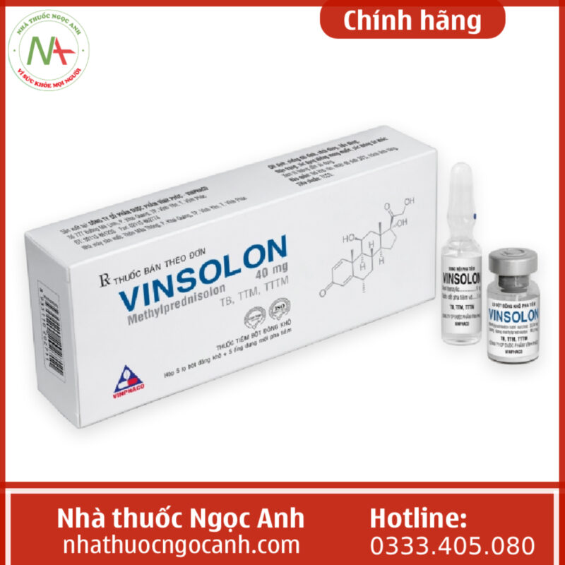 Thuốc tiêm Vinsolon 40mg là thuốc gì, giá bao nhiêu, mua ở đâu?