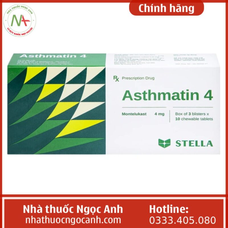 Thuốc Asthmatin 4mg có tác dụng gì? giá bao nhiêu? mua ở đâu