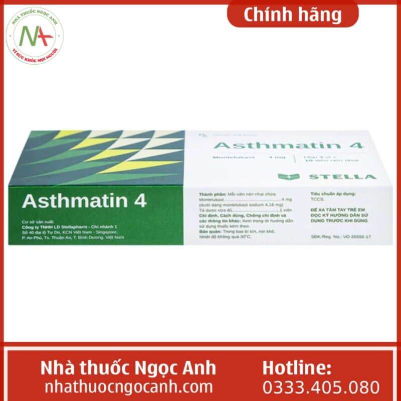 Thuốc Asthmatin 4mg có tác dụng gì? giá bao nhiêu? mua ở đâu
