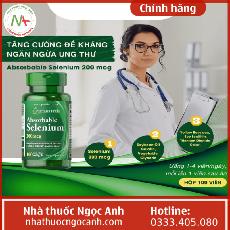 Thuốc Absorbable Selenium 200mcg giá bao nhiêu? Mua ở đâu?