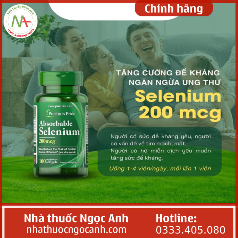 Thuốc Absorbable Selenium 200mcg giá bao nhiêu? Mua ở đâu?