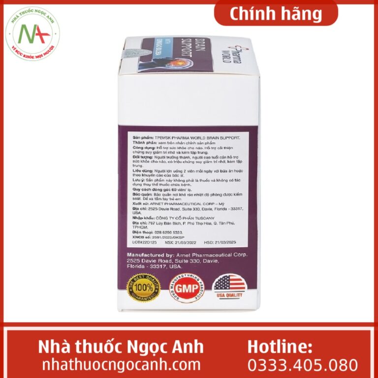 Thuốc Brain Support Pharma World có tốt không, giá bao nhiêu, mua ở đâu?