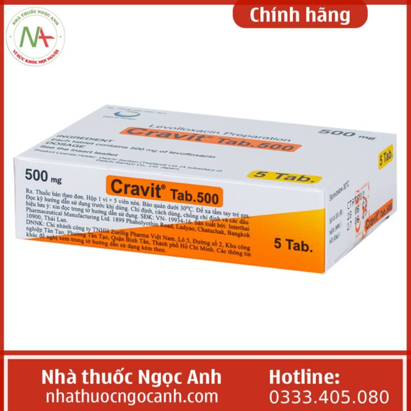 Thuốc Cravit Tab.500 có tác dụng gì, giá bao nhiêu, mua ở đâu?