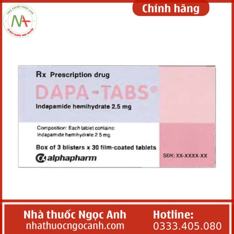 Thuốc Dapa-tabs có tác dụng gì, mua ở đâu, giá bao nhiêu?