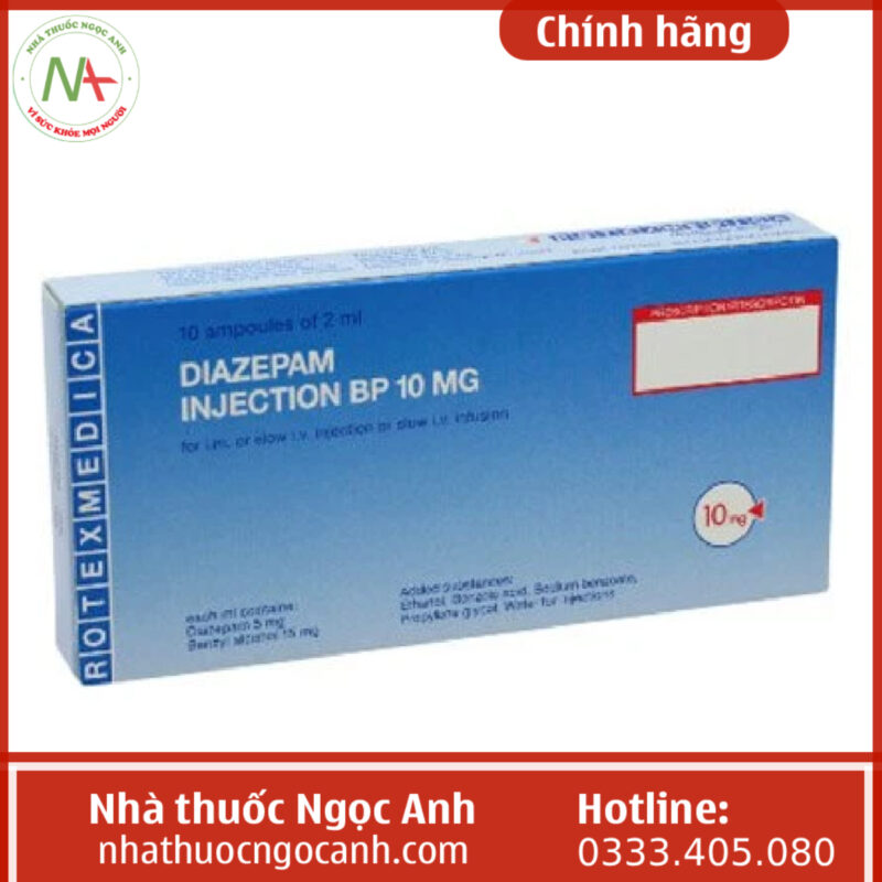Thuốc Diazepam Injection BP 10mg là thuốc gì, giá bao nhiêu, mua ở đâu?