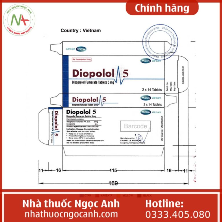 Thuốc Diopolol 5 là thuốc gì, có tác dụng gì, mua ở đâu, giá bao nhiêu?