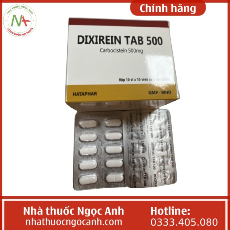 Thuốc Dixirein Tab 500 là thuốc gì, có tác dụng gì, giá bao nhiêu, mua ...