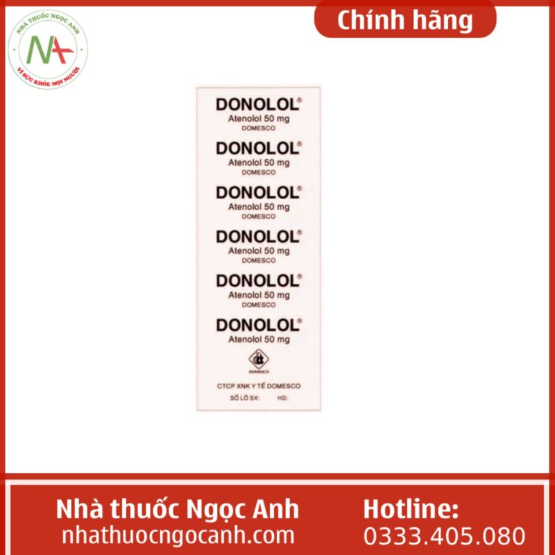 Thuốc Donolol 50 mg có tác dụng gì, giá bao nhiêu, mua ở đâu?