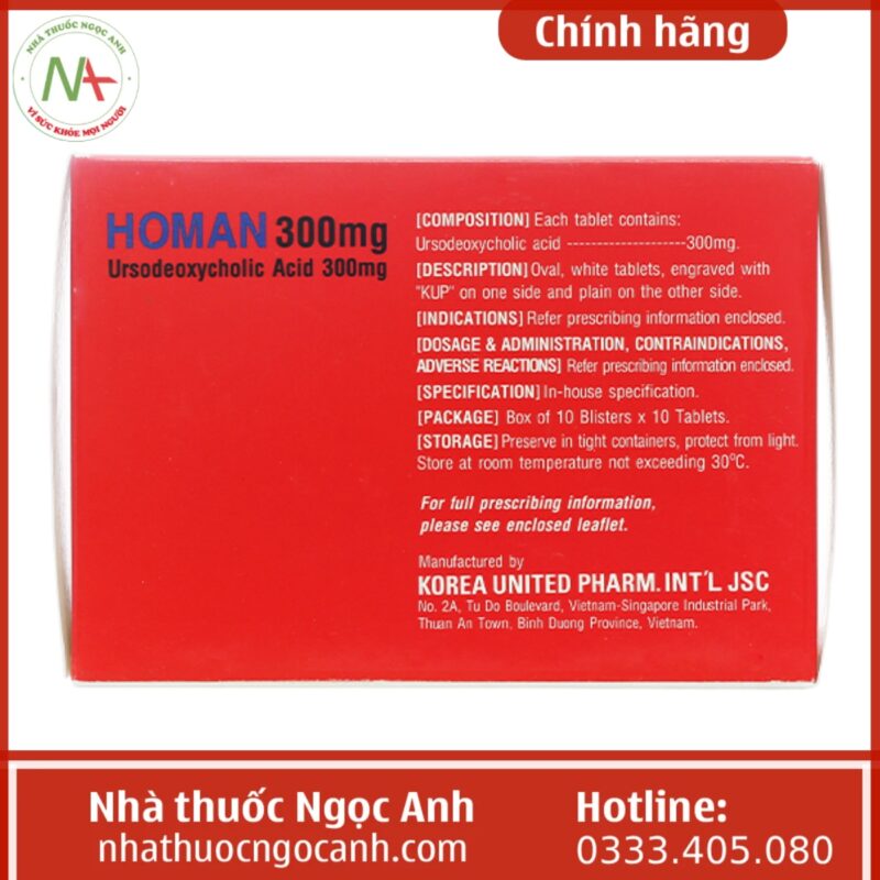 Thuốc Homan 300mg là thuốc gì, có tác dụng gì, giá bao nhiêu, mua ở đâu?