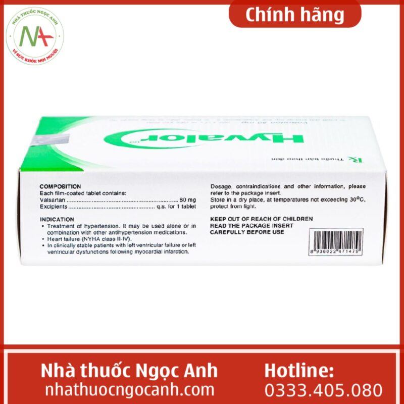 Thuốc Hyvalor 80 mg là thuốc gì, có tác dụng gì, giá bao nhiêu, mua ở đâu?