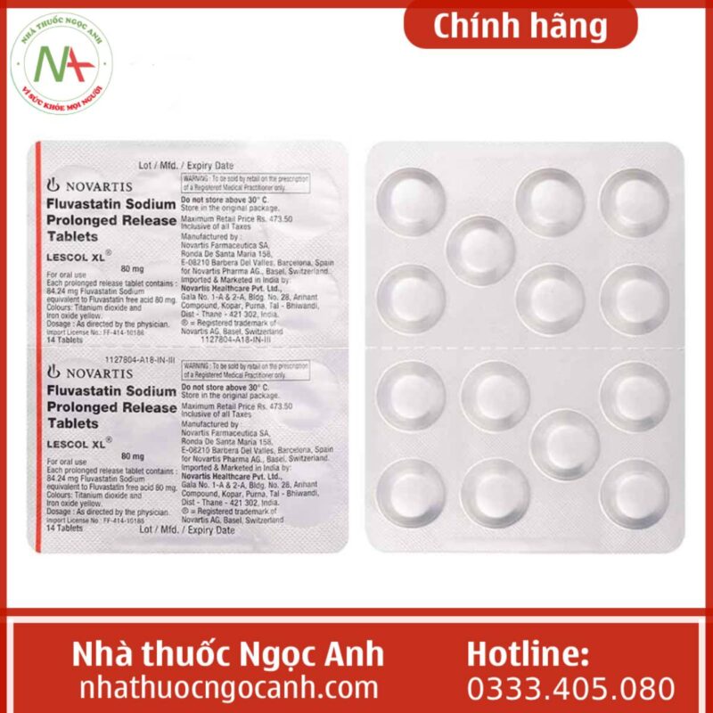 Thuốc Lescol XL có tác dụng gì, giá bao nhiêu, mua ở đâu?
