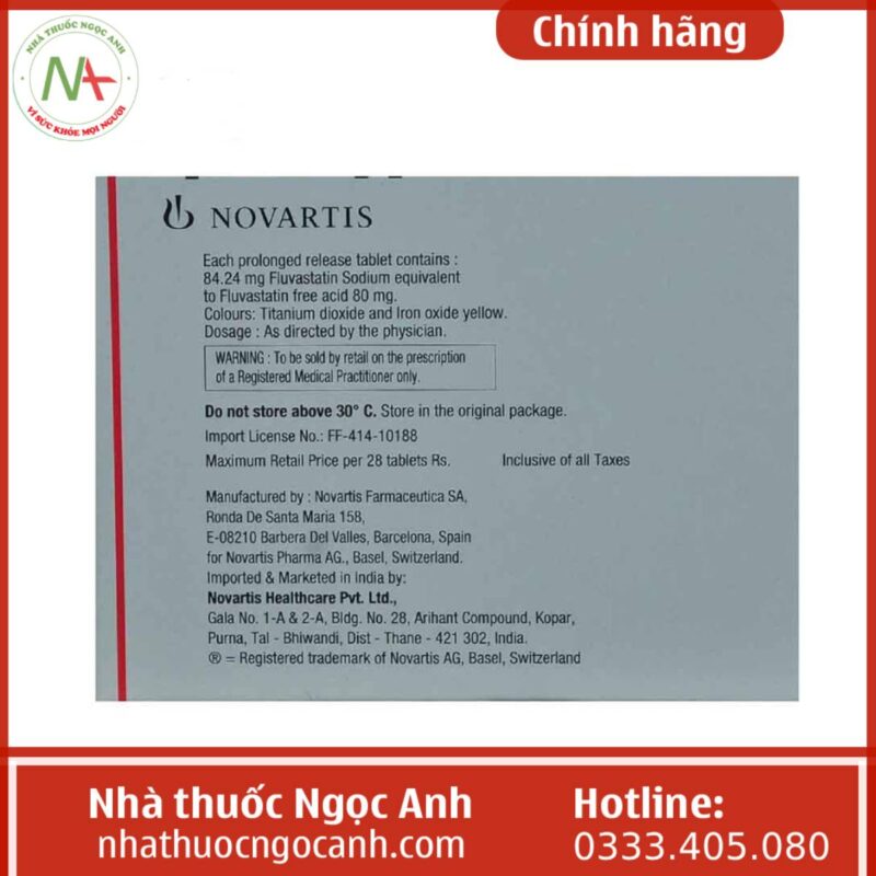 Thuốc Lescol XL có tác dụng gì, giá bao nhiêu, mua ở đâu?