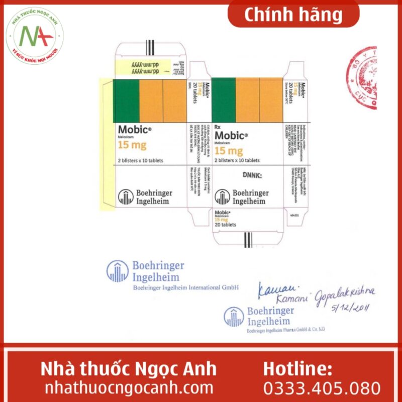 Thuốc Mobic 15mg viên là thuốc gì, liều dùng, giá bao nhiêu, mua ở đâu
