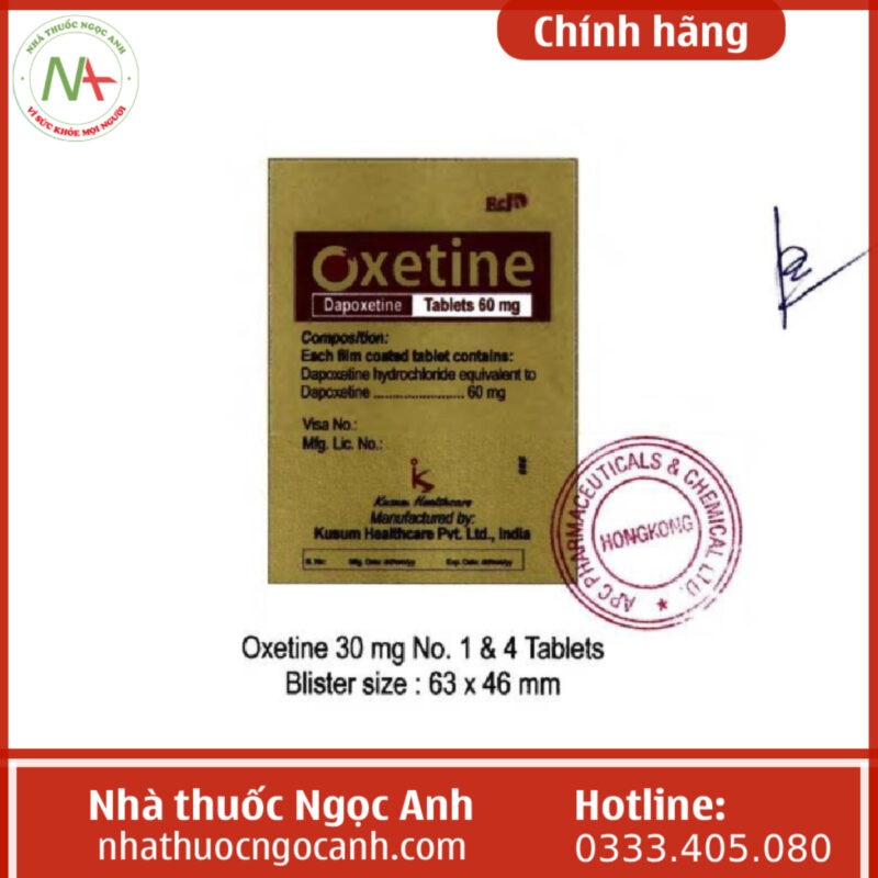 Thuốc Oxetine Tablets 60mg giá bao nhiêu? Mua ở đâu?