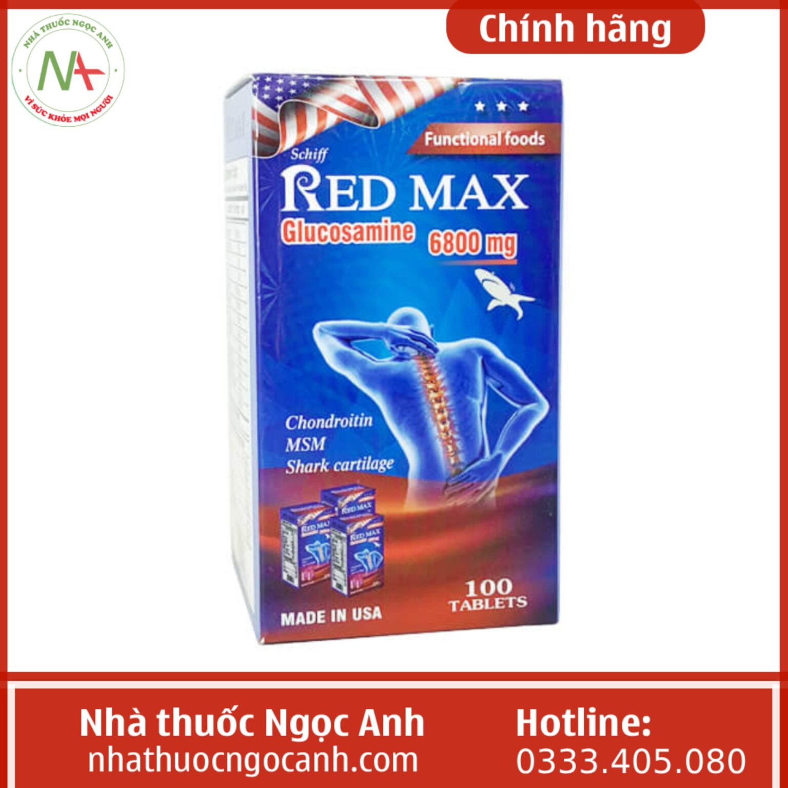 Thuốc RED MAX Glucosamine 6800mg là thuốc gì, giá bao nhiêu, mua ở đâu?