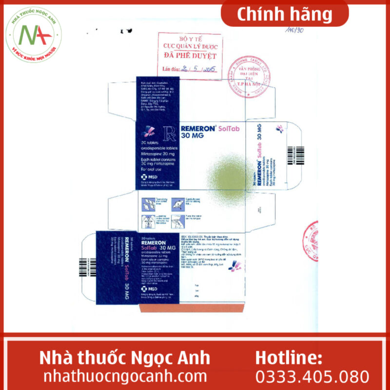 Thuốc Remeron Soltab là thuốc gì, giá bao nhiêu? Mua ở đâu?