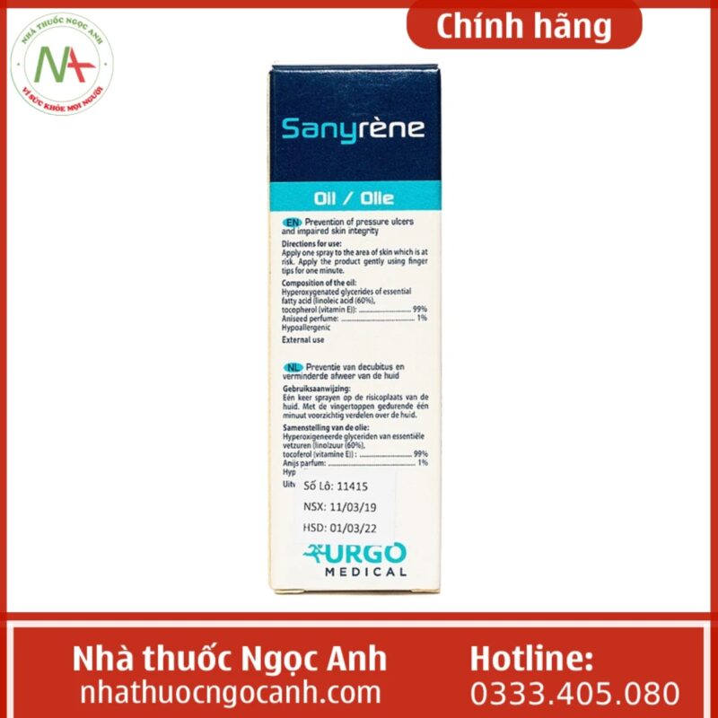 Thuốc xịt chống loét Sanyrene 20ml cách sử dụng, giá bao nhiêu, mua ở đâu