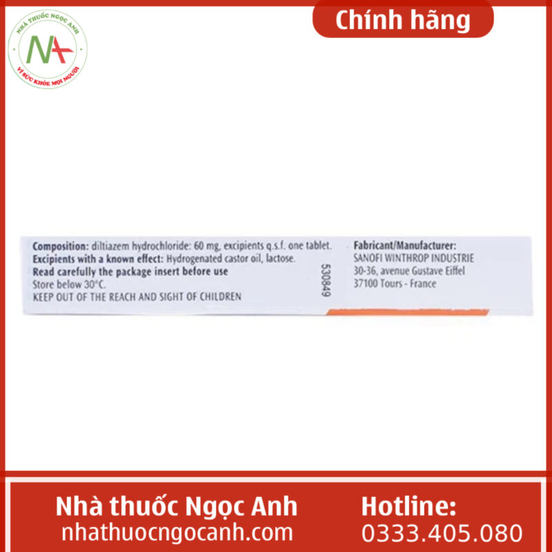 Thuốc Tildiem 60mg là thuốc gì, giá bao nhiêu, mua ở đâu?