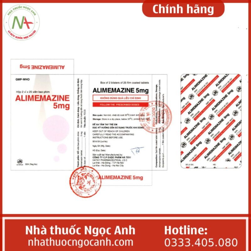 Thuốc Alimemazine 5mg Hataphar có tác dụng gì? Giá bao nhiêu? Mua ở đâu